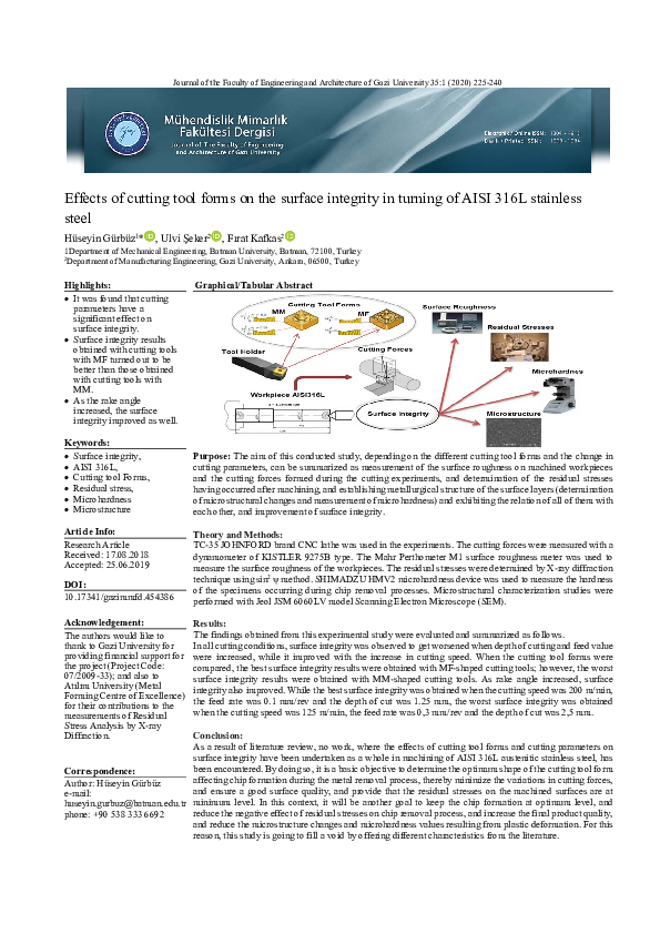 (PDF) Investigation of effects of cutting insert rake face forms on ...