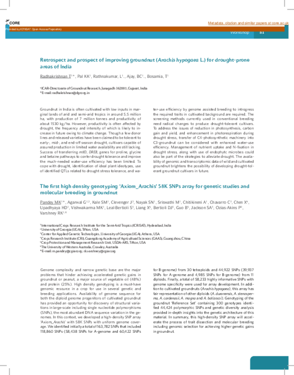 (PDF) The first high density genotyping ‘Axiom_Arachis’ 58K SNPs array for genetic studies and ...