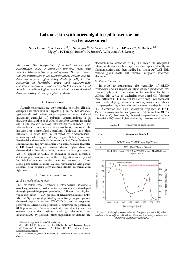 (PDF) Lab-on-chip with microalgal based biosensor for water assessment