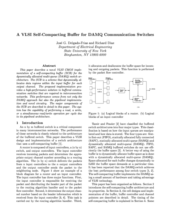 (PDF) A VLSI self-compacting buffer for DAMQ communication switches