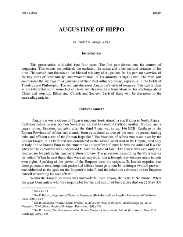 (DOC) Augustine of Hippo