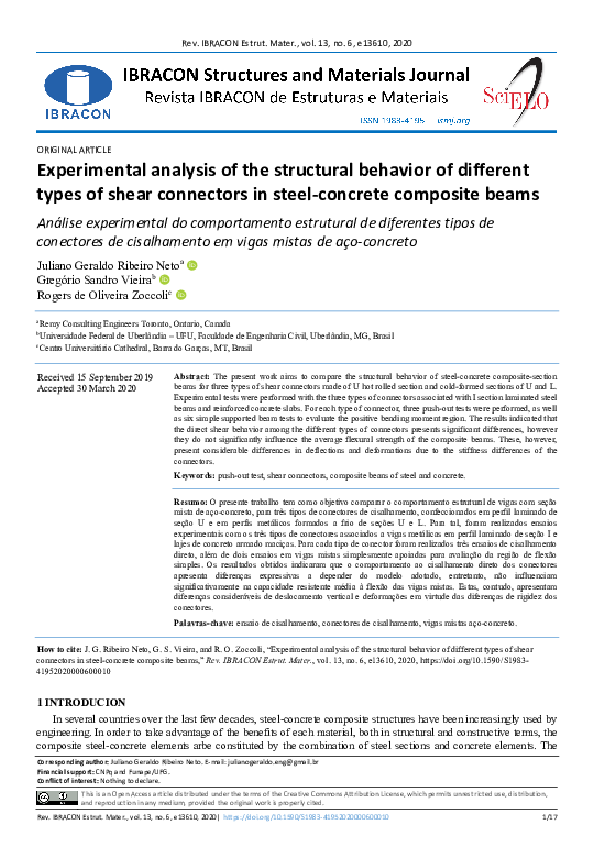 (PDF) Experimental analysis of the structural behavior of different ...