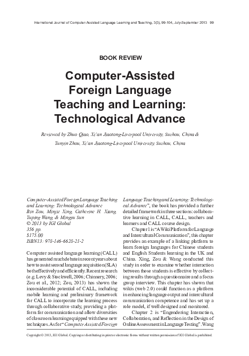 (PDF) Computer-Assisted Foreign Language Teaching and Learning