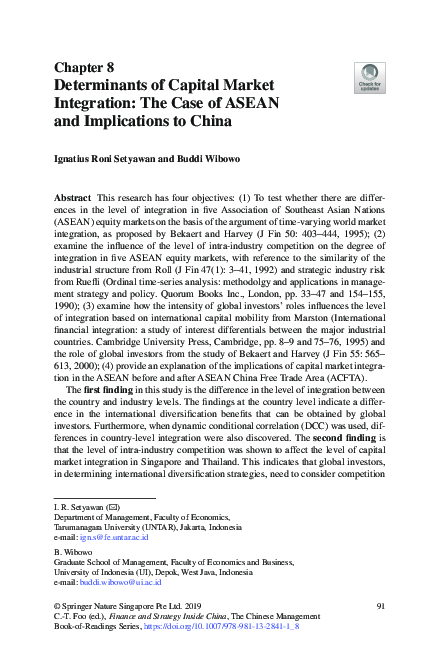 (PDF) Determinants of Capital Market Integration: The Case of ASEAN and ...