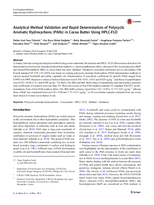 (PDF) Analytical Method Validation and Rapid Determination of Polycyclic Aromatic Hydrocarbons ...
