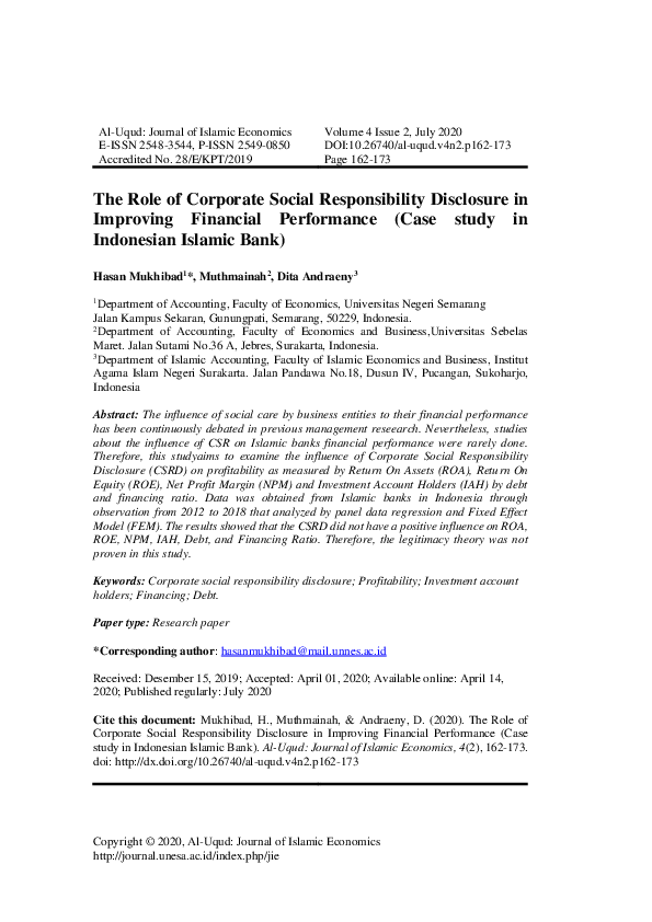 (PDF) The Role of Corporate Social Responsibility Disclosure in ...