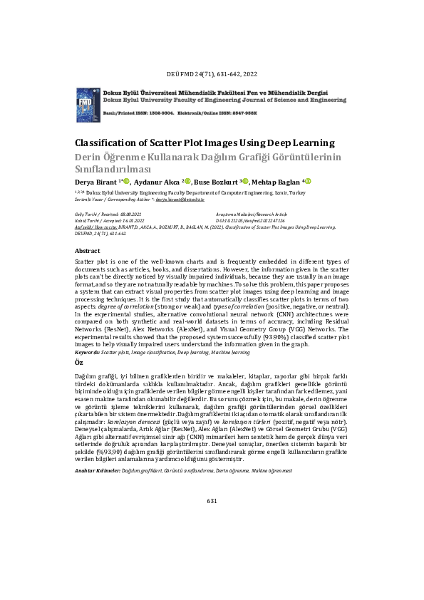 (PDF) Classification of Scatter Plot Images Using Deep Learning