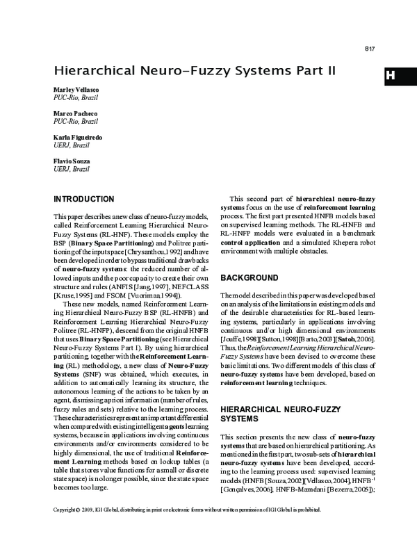 (PDF) Hierarchical Neuro-Fuzzy Systems Part II | Flavio Souza - Academia.edu