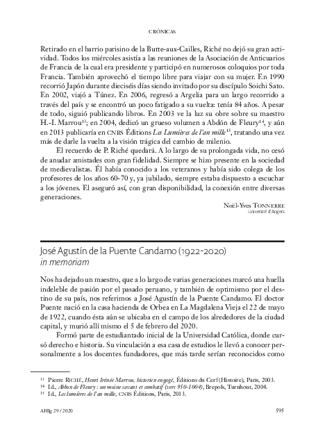 (PDF) José Agustín de la Puente Candamo (1922-2020) | Rafael Sánchez ...