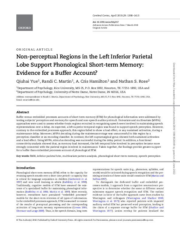 (PDF) Non-perceptual Regions in the Left Inferior Parietal Lobe Support ...