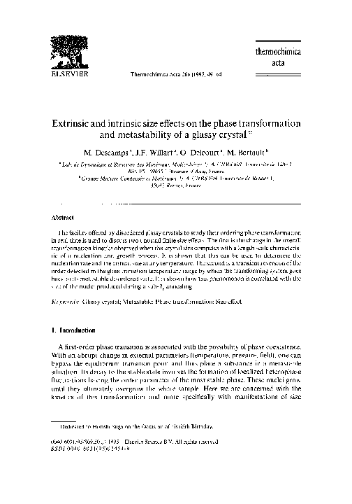 (PDF) Extrinsic and intrinsic size effects on the phase transformation ...