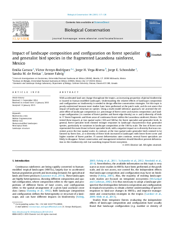 (PDF) Impact of landscape composition and configuration on forest ...