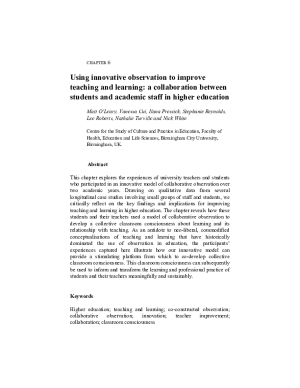 (DOC) Using Innovative Observation to Improve Teaching and Learning