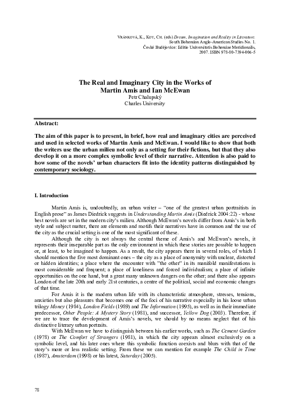 (PDF) The Real and Imaginary City in the Works of Martin Amis and Ian ...