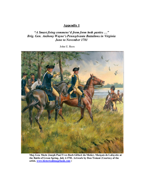 (PDF) “'A Smart firing commenc’d from from both parties …': Brig. Gen ...