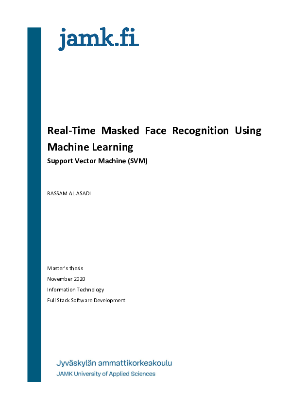 (PDF) Real-Time Masked Face Recognition Using Machine Learning