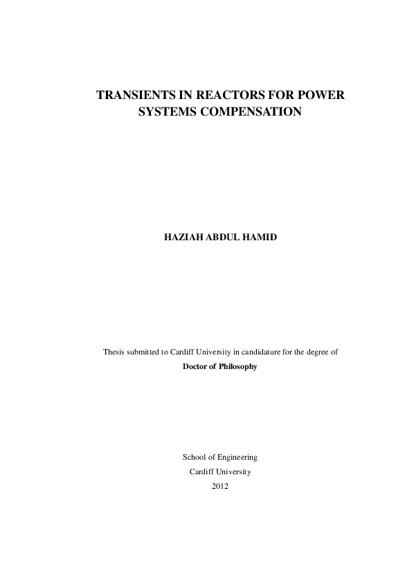 Pdf Transients In Reactors For Power Systems Compensation