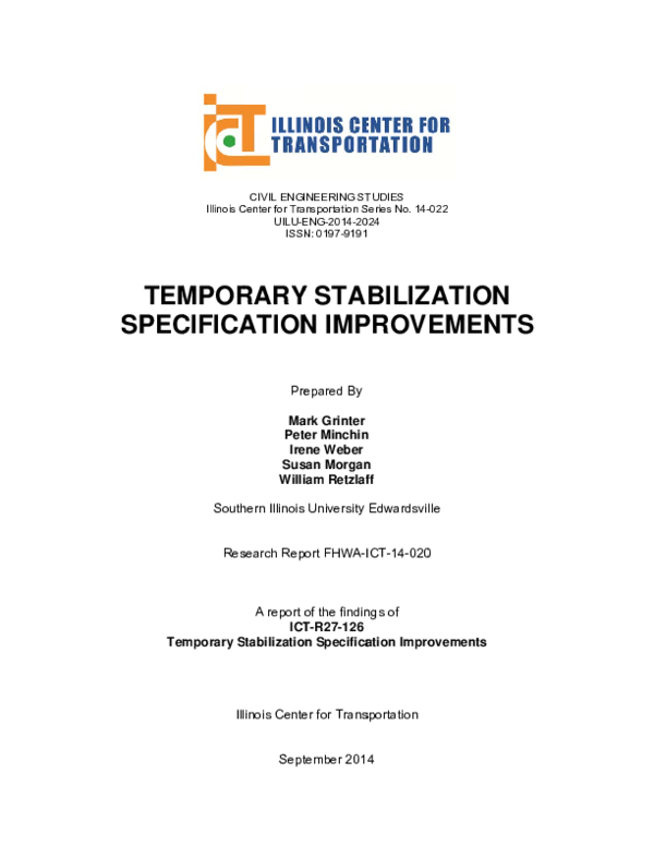 (PDF) Temporary Stabilization Specification Improvements