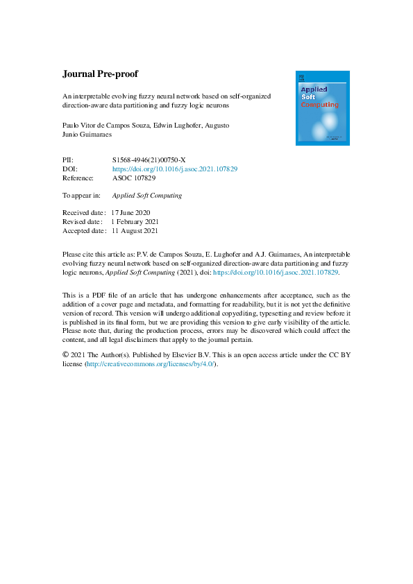 Pdf An Interpretable Evolving Fuzzy Neural Network Based On Self Organized Direction Aware 
