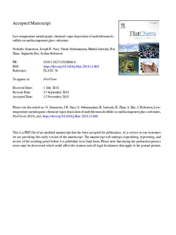 (PDF) Low temperature metalorganic chemical vapor deposition growth of ...