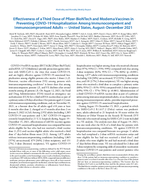 (PDF) Effectiveness of a Third Dose of Pfizer-BioNTech and Moderna ...