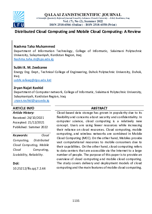 Pdf Distributed Cloud Computing And Mobile Cloud Computing A Review