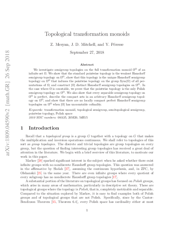 (PDF) Topological Transformation Monoids