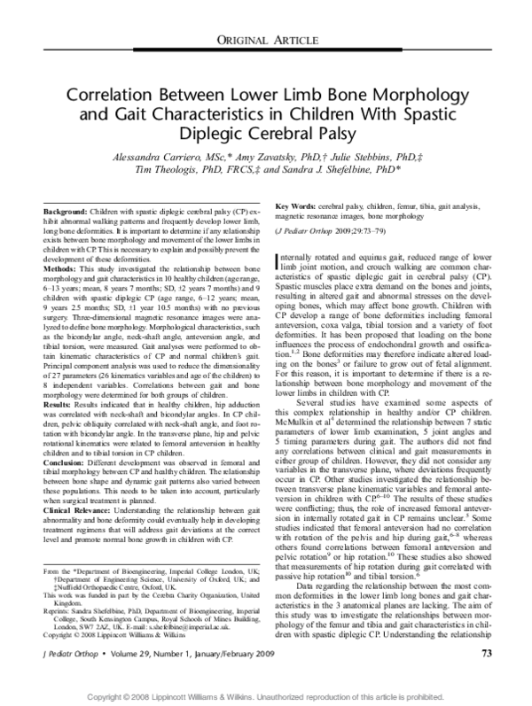 (PDF) Correlation Between Lower Limb Bone Morphology and Gait ...