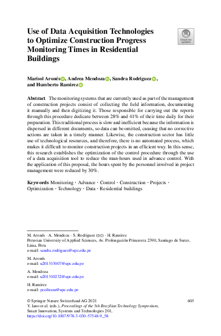 (PDF) Use of Data Acquisition Technologies to Optimize Construction Progress Monitoring Times in ...