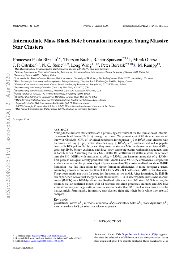 (PDF) Intermediate mass black hole formation in compact young massive ...