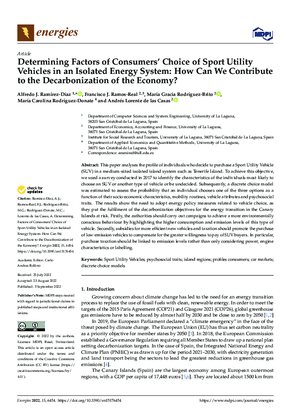 (PDF) Determining Factors of Consumers’ Choice of Sport Utility ...