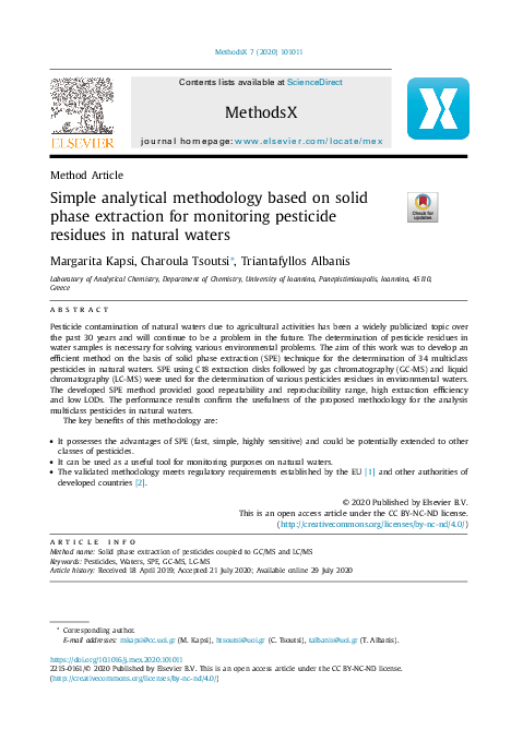 (PDF) Simple analytical methodology based on solid phase extraction for ...