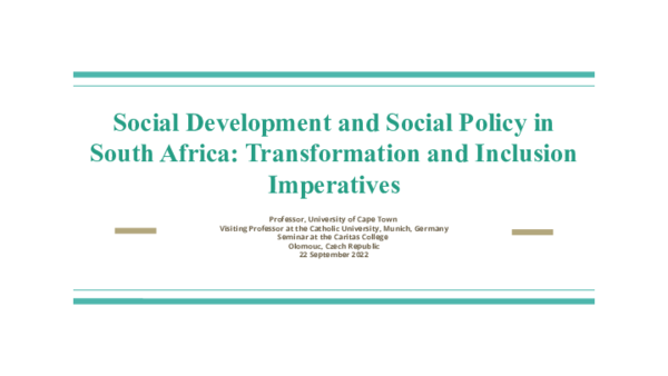 (PPT) Social Development and Social Policy in South Africa ...