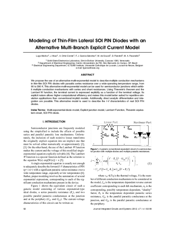 (PDF) Modeling of Thin-Film Lateral SOI PIN Diodes with an Alternative ...