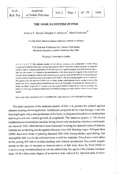 (PDF) The immune system of fish