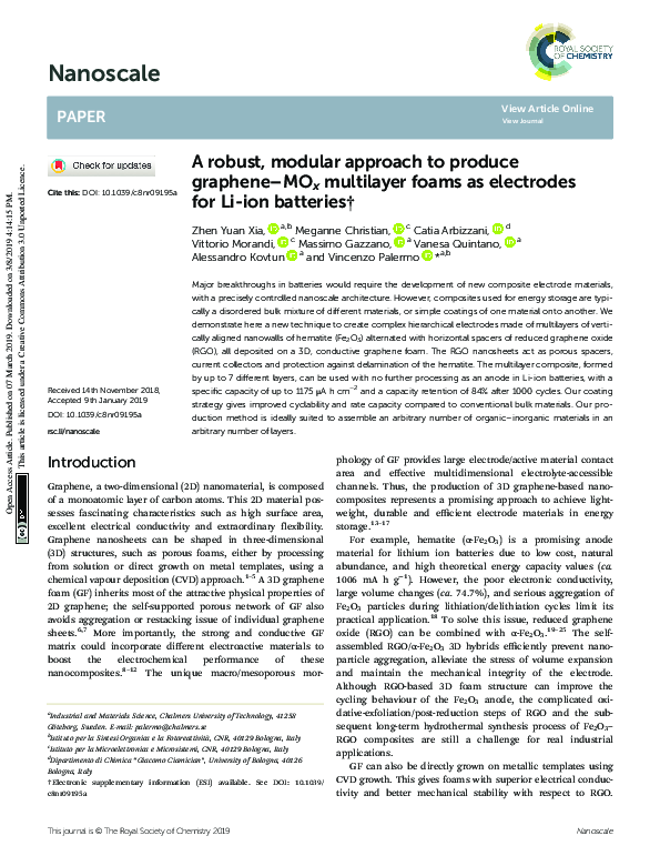 (PDF) A robust, modular approach to produce graphene–MOx multilayer foams as electrodes for Li ...