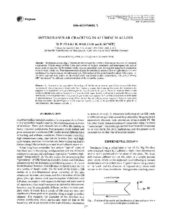 (PDF) Intergranular Cracking in Aluminum Alloys