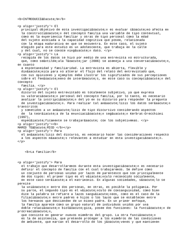 Análisis del concepto familia en el discurso de un menor en riesgo social
