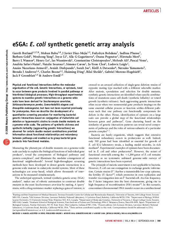 (PDF) eSGA: E. coli synthetic genetic array analysis | Hirotada Mori ...