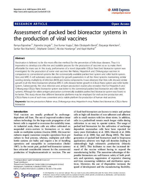 (PDF) Assessment of packed bed bioreactor systems in the production of ...