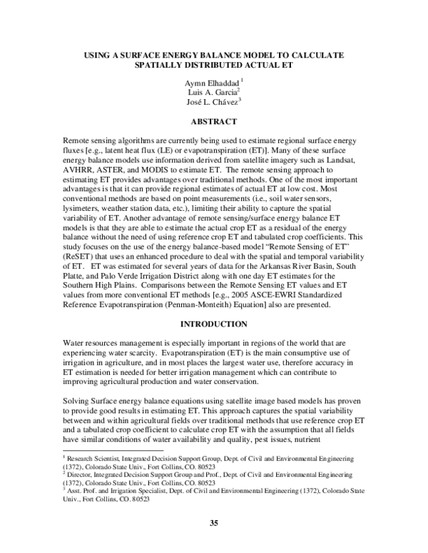 (PDF) Surface energy balance model | Aymn Elhaddad - Academia.edu