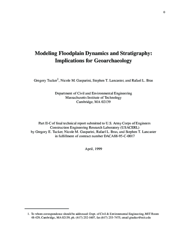 (PDF) Modeling floodplain dynamics and stratigraphy: implications for ...