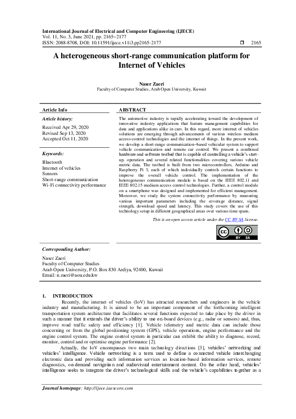 (PDF) A heterogeneous short-range communication platform for internet ...
