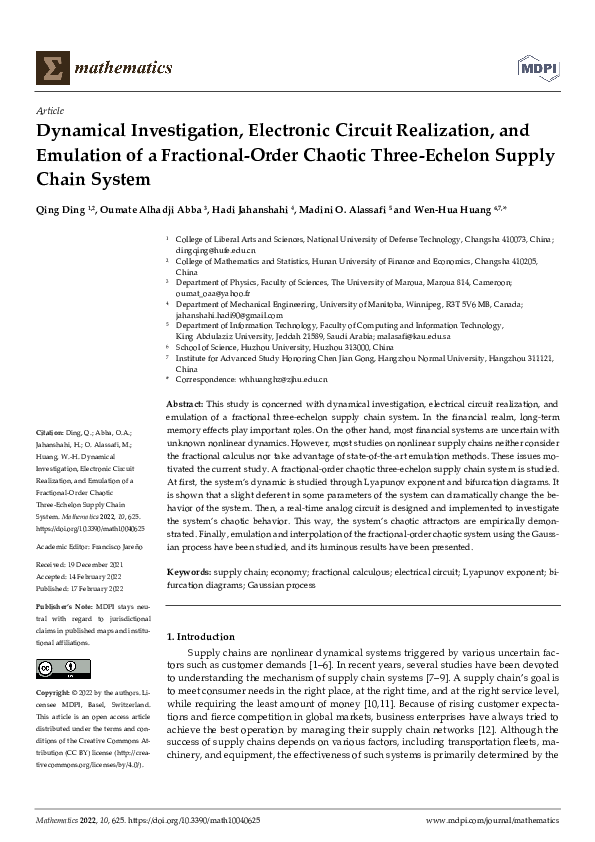 (PDF) Dynamical Investigation, Electronic Circuit Realization and Emulation of a Fractional ...