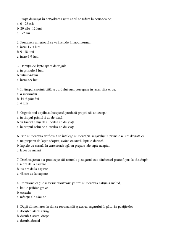 (DOC) Teste pediatrie asistenti medicali