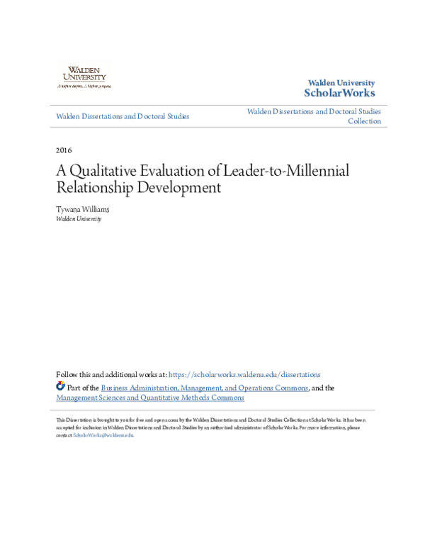 (PDF) A Qualitative Evaluation of Leader-to-Millennial Relationship Development