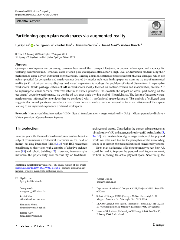 (PDF) Partitioning open-plan workspaces via augmented reality