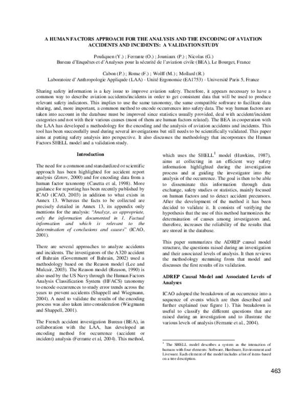 (PDF) A human factors approach for the analysis and the encoding of ...
