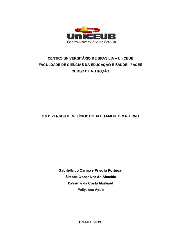 (PDF) CENTRO UNIVERSITÁRIO DE BRASÍLIA - UniCEUB FACULDADE DE CIÊNCIAS ...