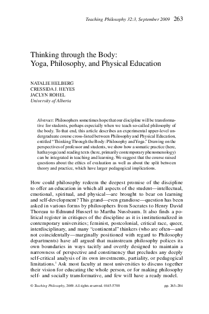 (PDF) Thinking through the Body